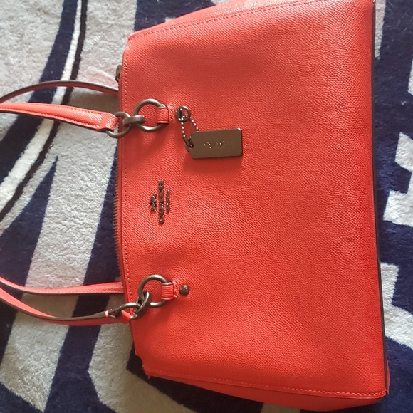 Coach | Bags | Coach Leather Etta Carryall Miami Red | Poshmark